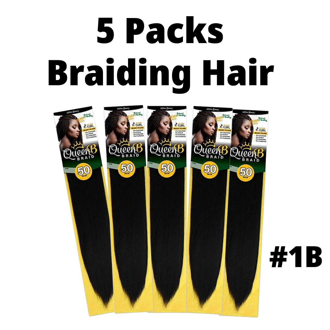 5 Packs of Braiding Hair - #1B – My Beauty Plug
